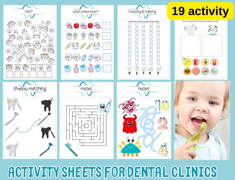 Dentist's Games, Dental Health Printable Activity for Kids, Tooth ...