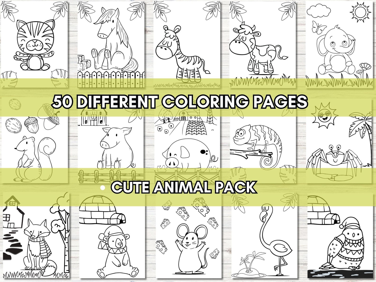 50 Printable Animals Coloring Pages for Kids, 50 Coloring Pages for ...
