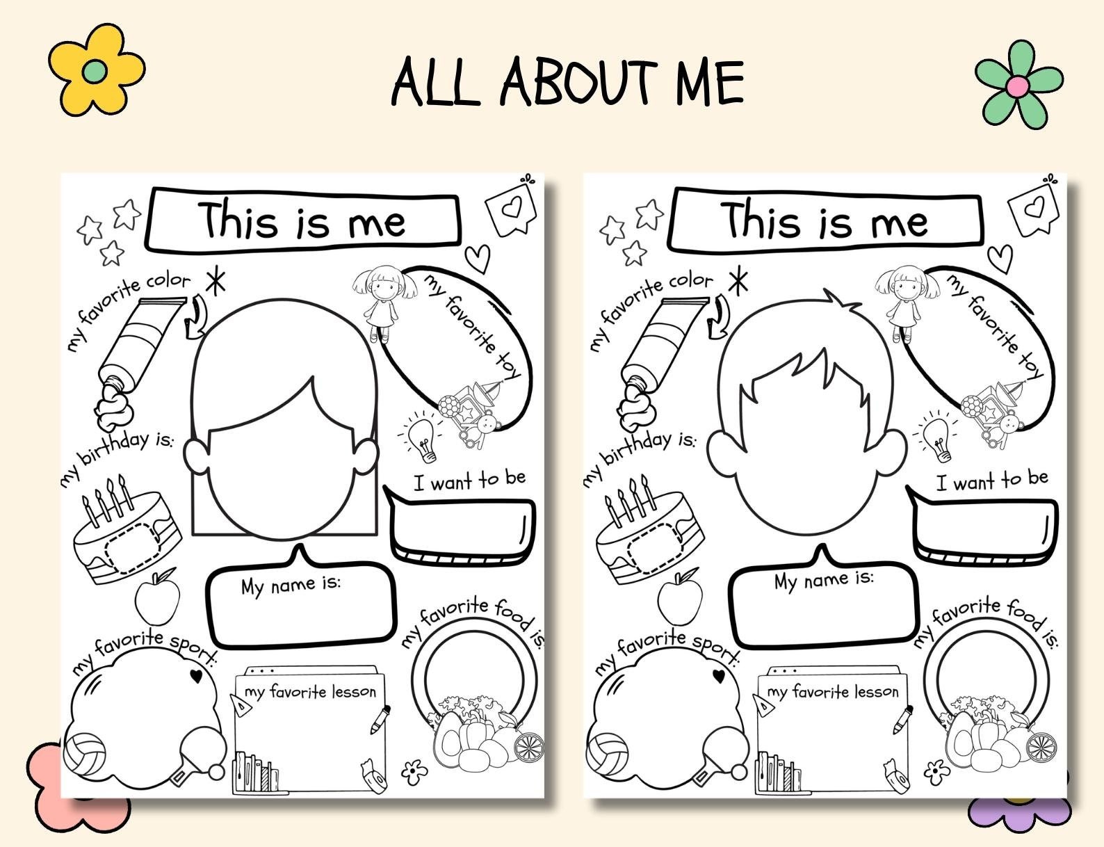 All About Me, Back to School Activity, All About Me Activity, This is ...