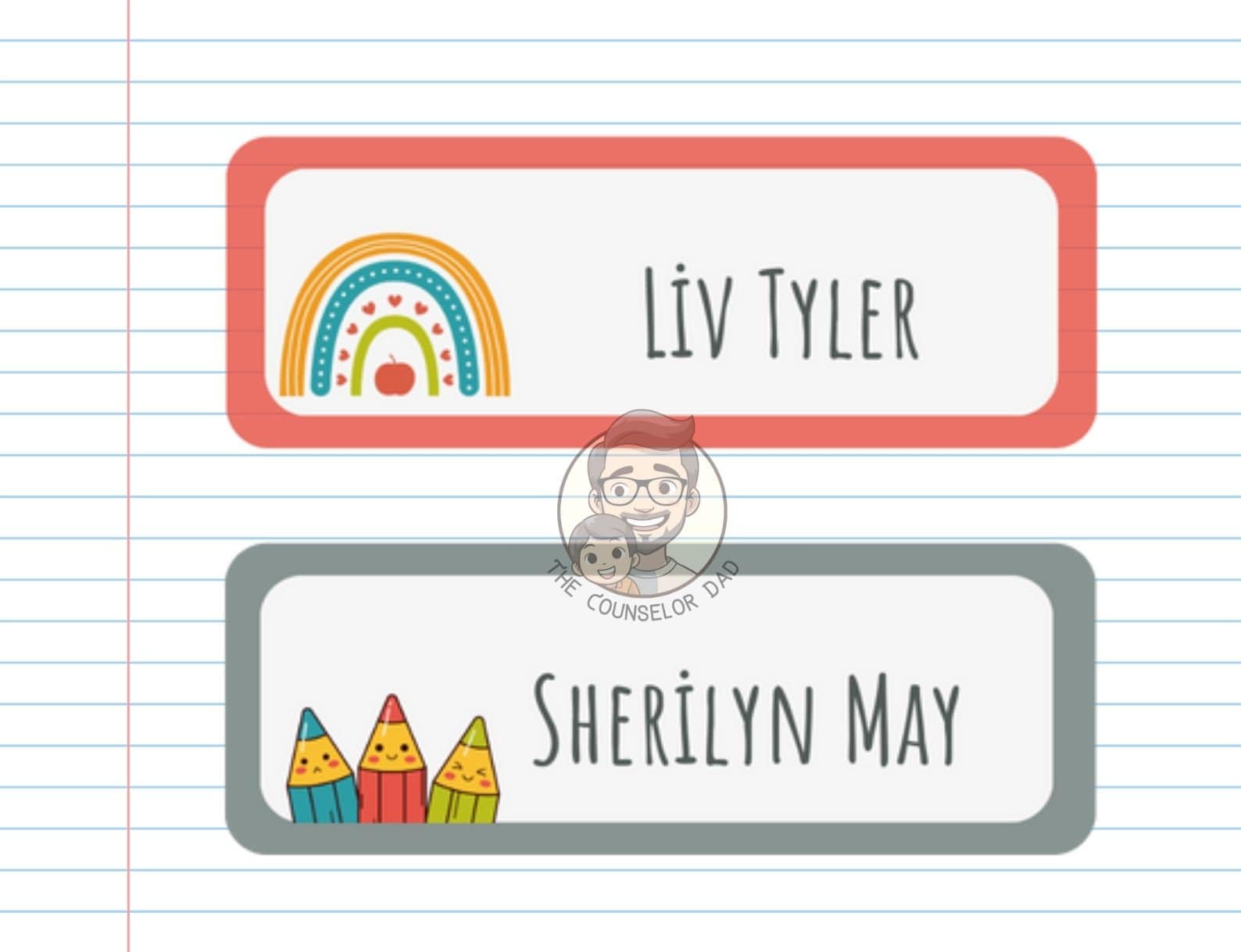 Editable Rainbow Classroom Name Tags Label, Classroom Customizable ...