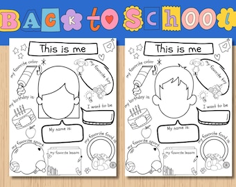 All About Me Worksheet: Back to School Printable Activity (digital ...