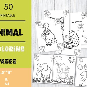 50 Printable Animals Coloring Pages for Kids, 50 Coloring Pages for ...