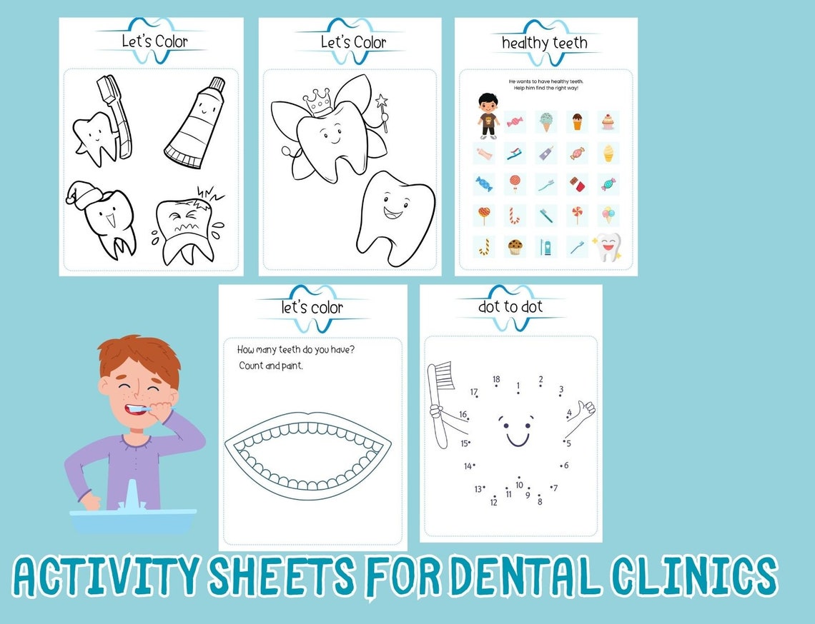 Dentist's Games, Dental Health Printable Activity for Kids, Tooth ...
