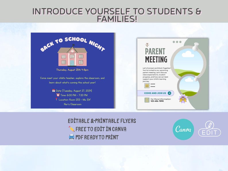 Editable Teacher Bundle: Parent Letters, Forms, Info Sheets (canva ...