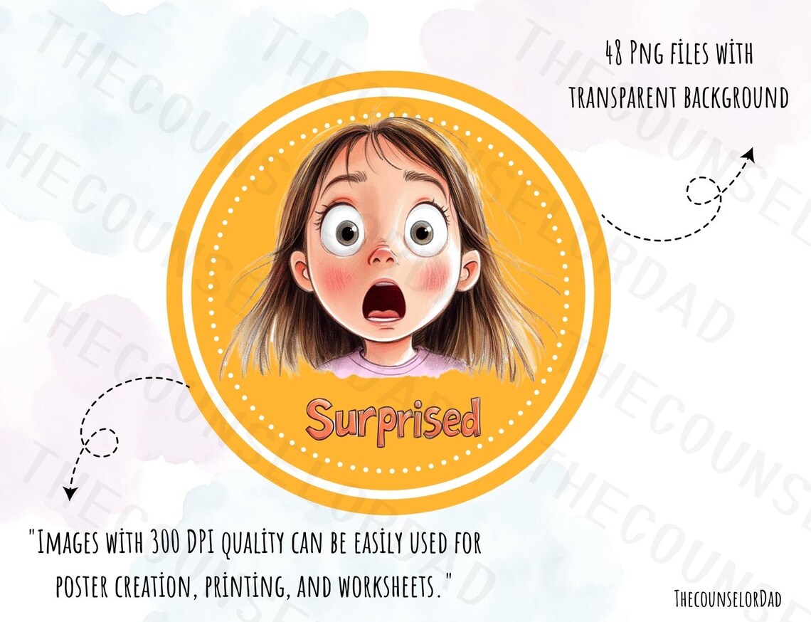Kids Emotions Clipart Set -feelings Clip Art- Children Face Png Files ...