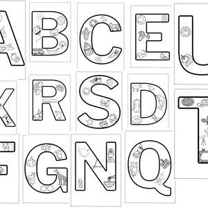 Alphabet Coloring Pages for Kids: ABC Printable (PDF) - Etsy
