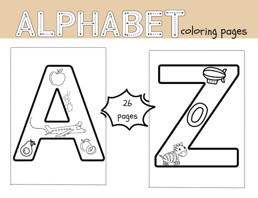 Alphabet Coloring Pages for Kids, Alphabet Picture Letters Coloring ...