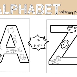 Alphabet Coloring Pages for Kids: ABC Printable (PDF) - Etsy