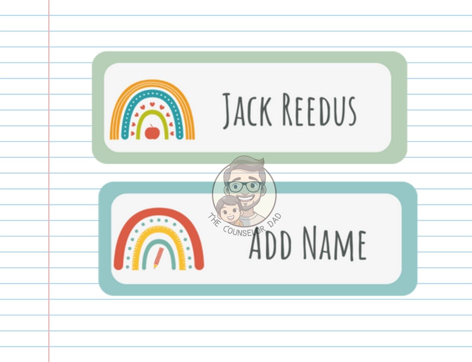 Editable Rainbow Classroom Name Tags Label, Classroom Customizable ...