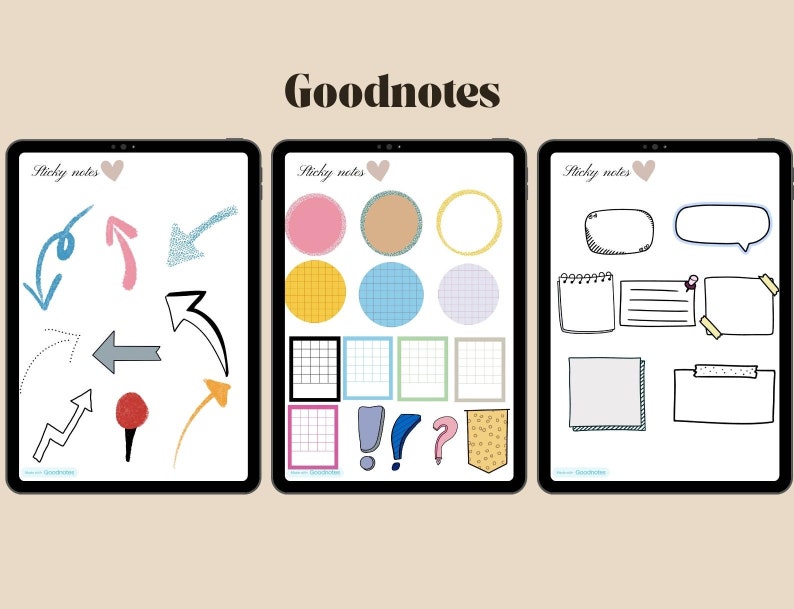170 Digital Sticky Notes, Digital Stickers, Png Stickers, Goodnotes ...
