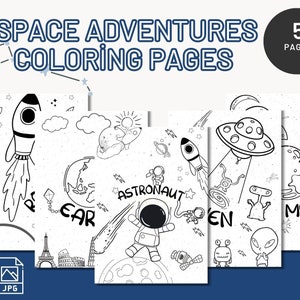 5 Outer Space Coloring Pages for Kids, Space Coloring Pages, Space ...