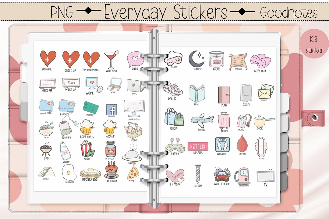 Everyday Life Digital Stickers, Routine Stickers, Daily Planner ...