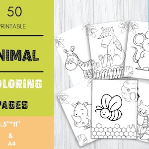 50 Printable Animals Coloring Pages for Kids, 50 Coloring Pages for ...