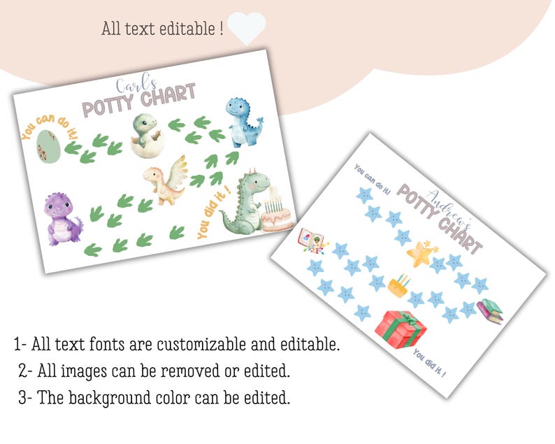 Editable Potty Chart, Potty Training Charts, Reward Chart Montessori ...