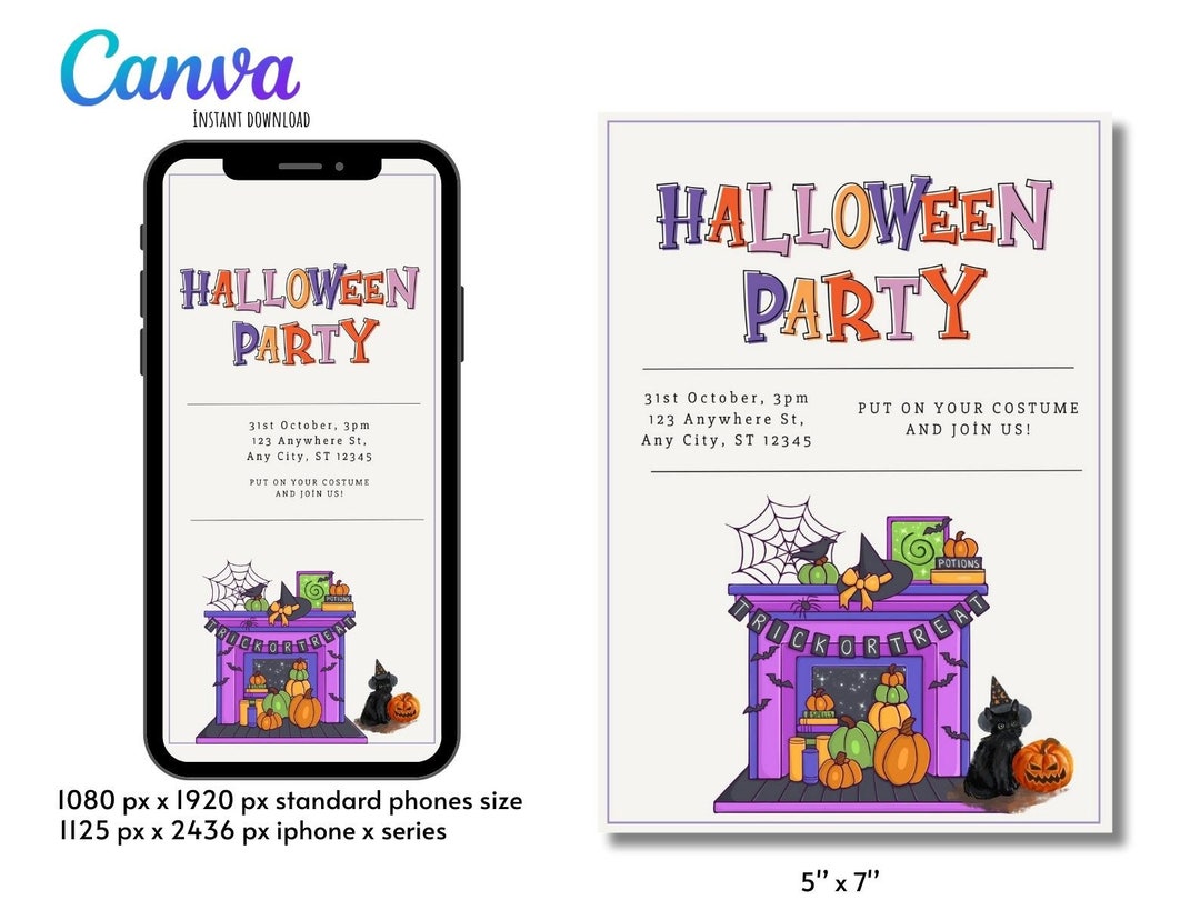 Editable Halloween Party Invitation Printable Halloween Party - Etsy