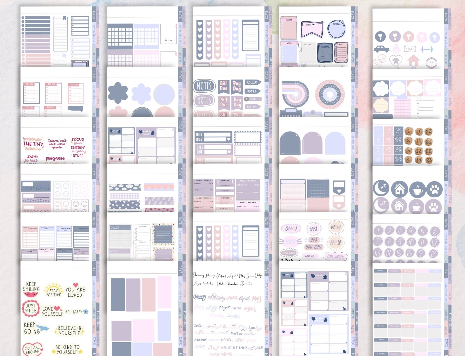 Pastel Sticker Pack, Digital Sticker Goodnotes, Digital Planning Kit ...