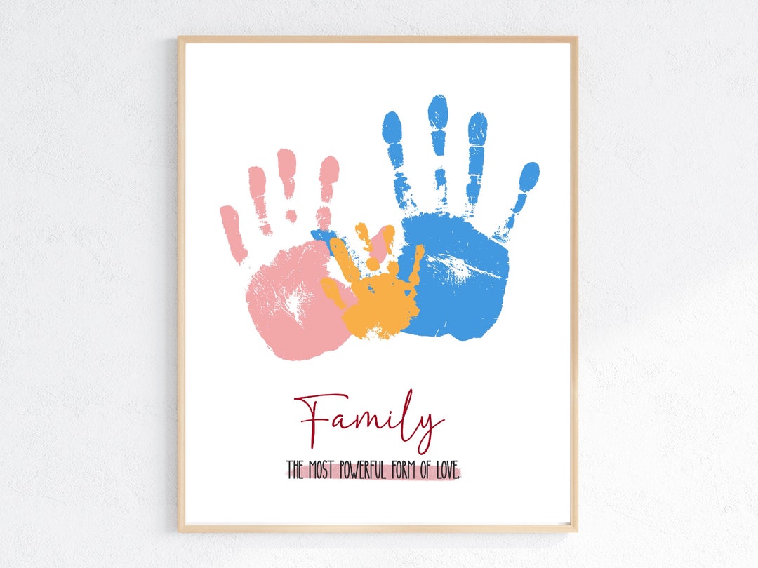 Family Handprint Craft, FAMILY Handprint Art, , Gift for Her Gift for ...