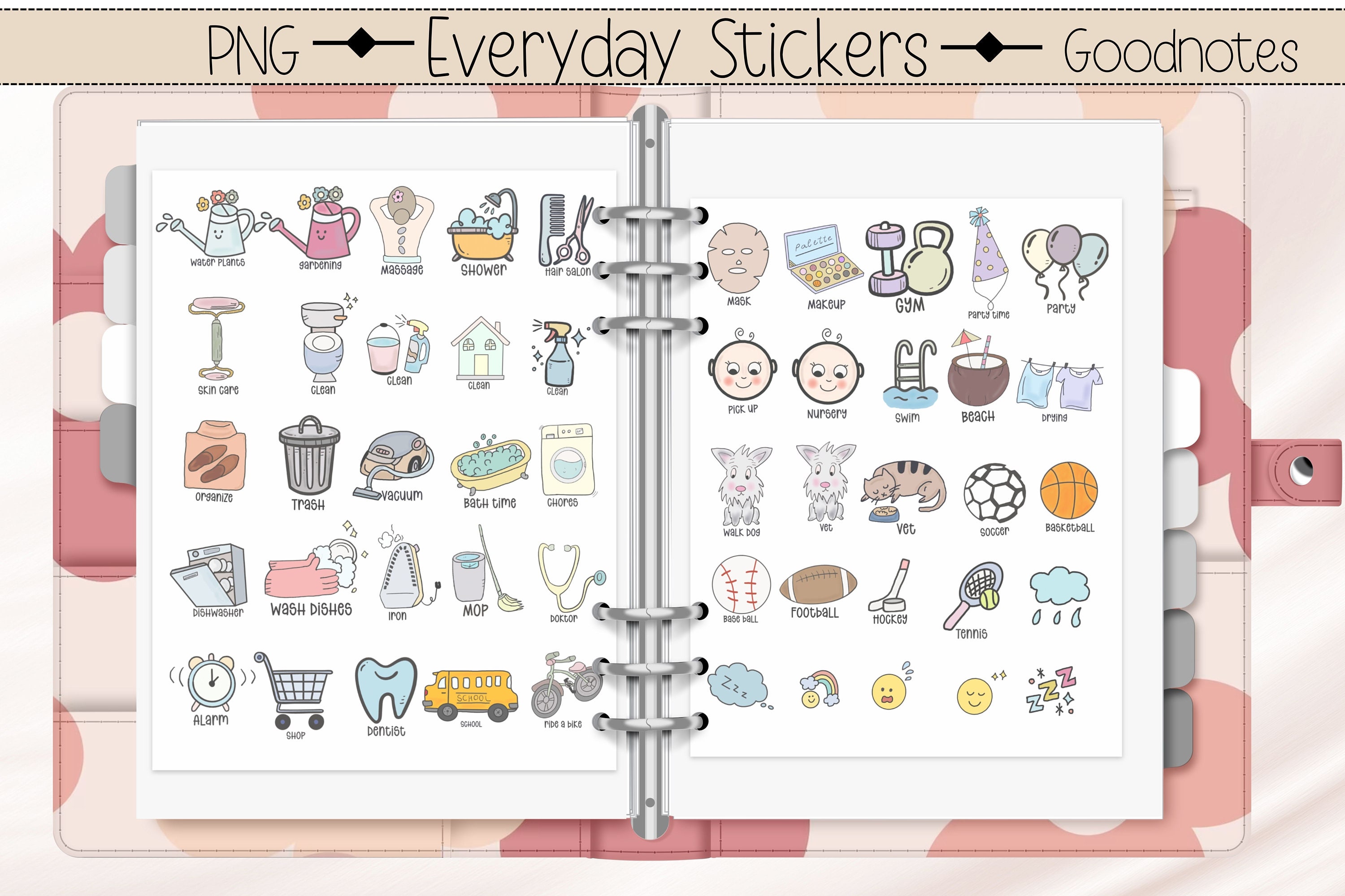 Everyday Life Digital Stickers, Routine Stickers, Daily Planner ...