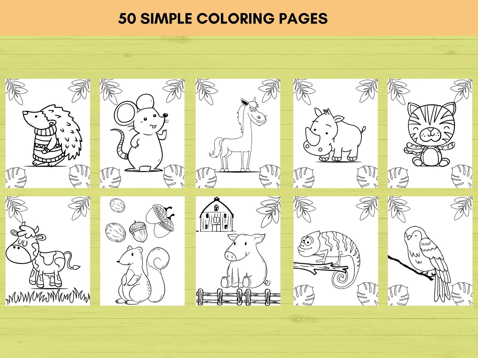 50 Printable Animals Coloring Pages for Kids, 50 Coloring Pages for ...