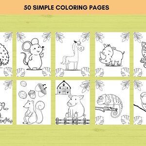 50 Printable Animals Coloring Pages for Kids, 50 Coloring Pages for ...