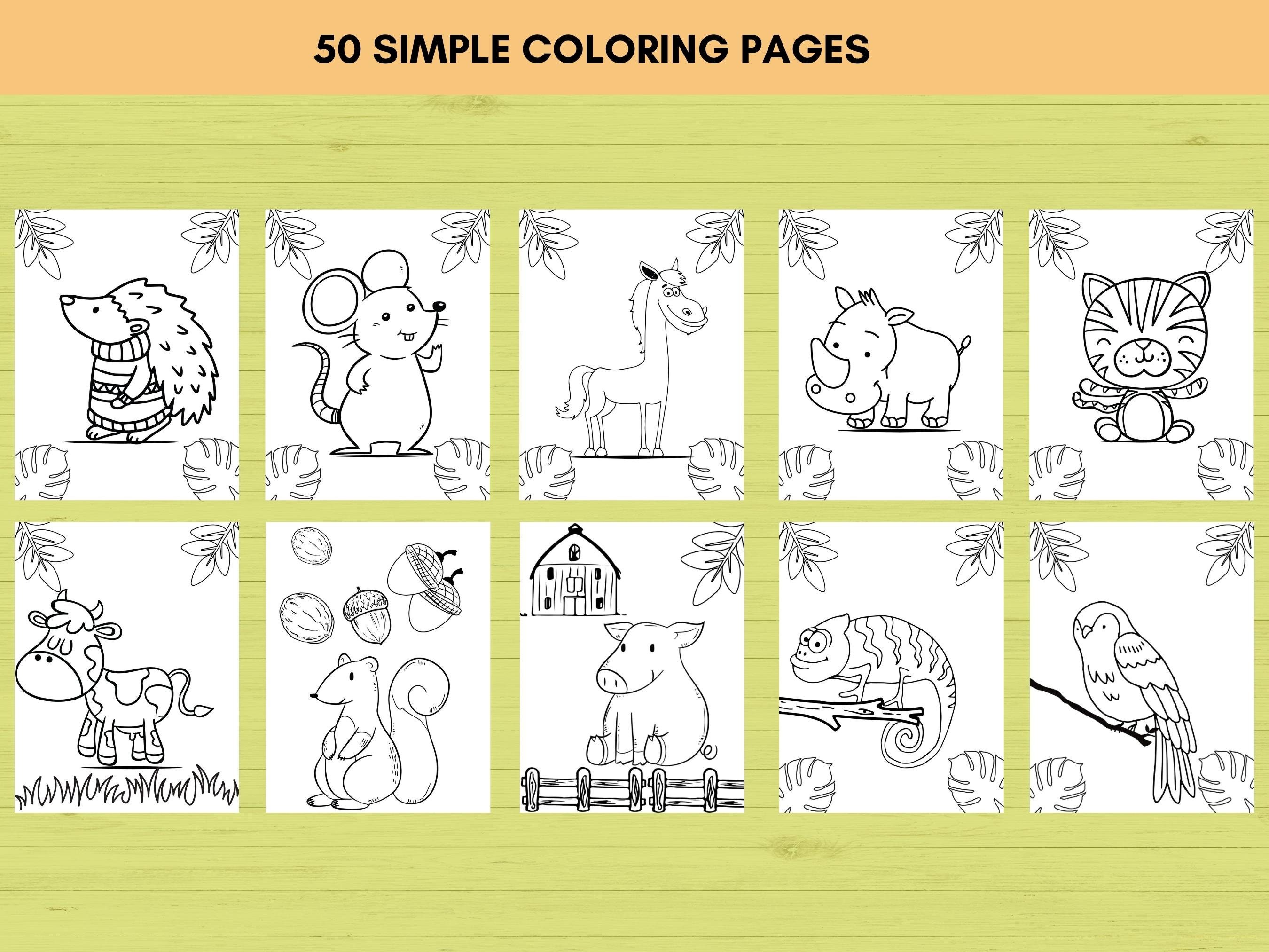50 Printable Animals Coloring Pages for Kids, 50 Coloring Pages for ...