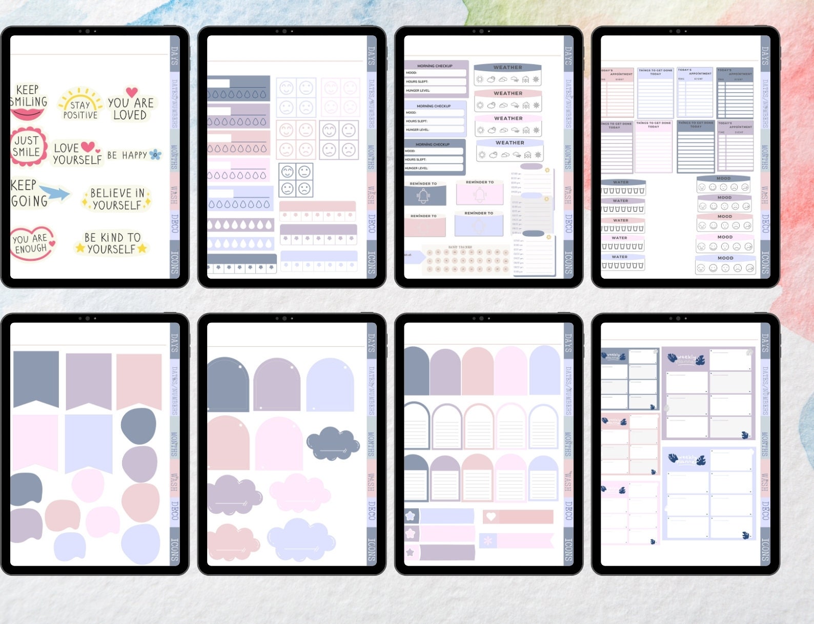 Pastel Sticker Pack, Digital Sticker Goodnotes, Digital Planning Kit ...