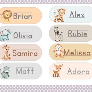 Safari Classroom Desk Plates: Editable Name Tags Template (canva) - Etsy