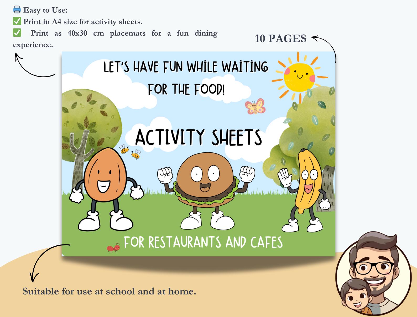 For Restaurants & Cafes, Kids' Activity Pages, Coloring, Puzzles ...