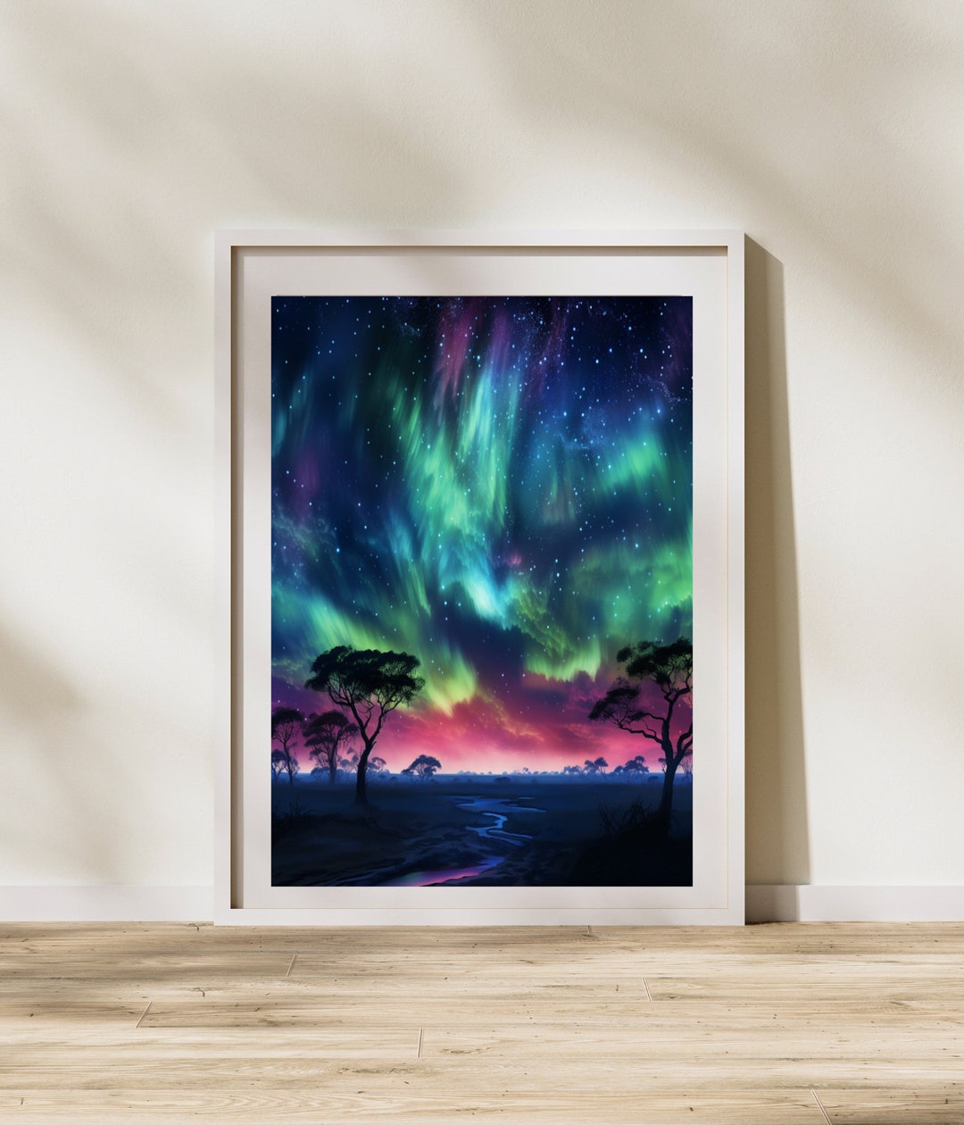Digital Poster, Aurora Borealis, African Landscape by Night - Etsy