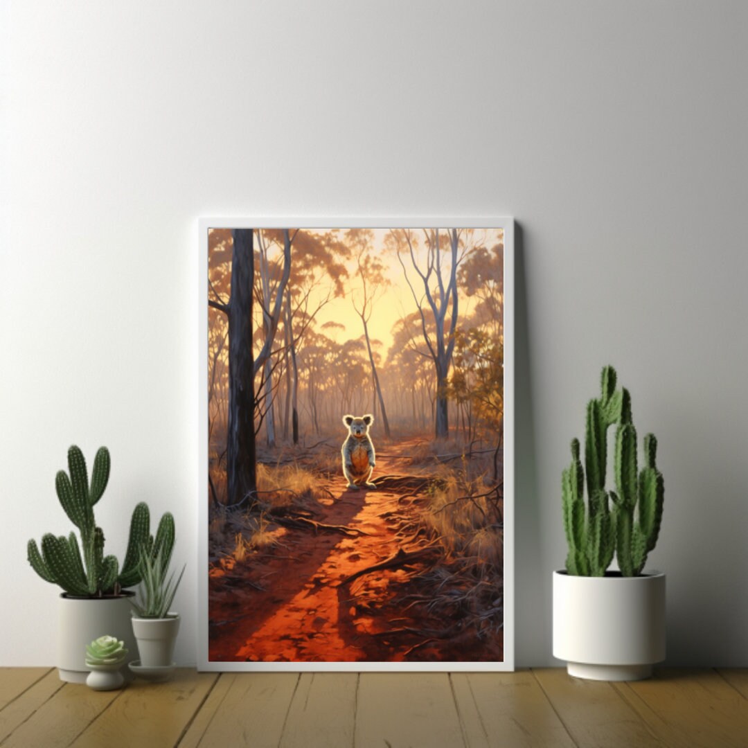 Digital Poster, Australian Landscape Sunrise, Koala, Oceania - Etsy