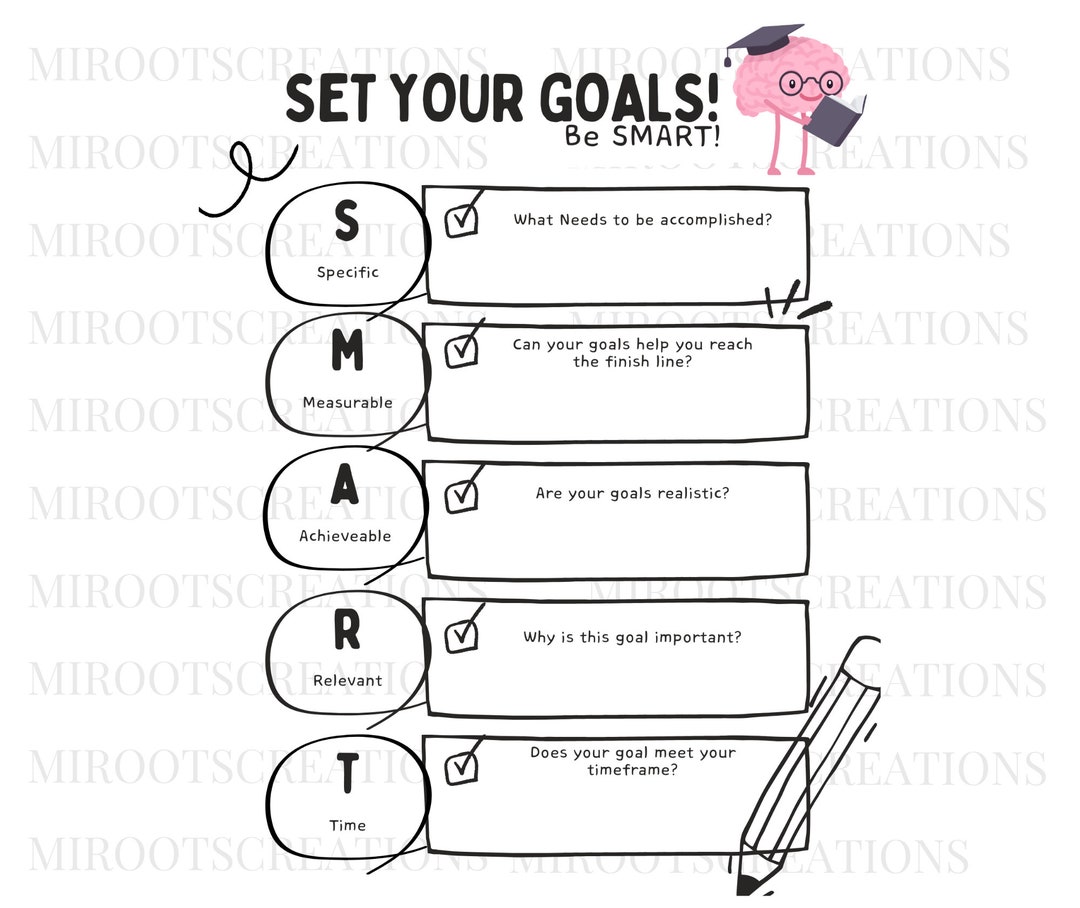 Smart Goals Printable Pdf Goal Tracking Printable Student - Etsy