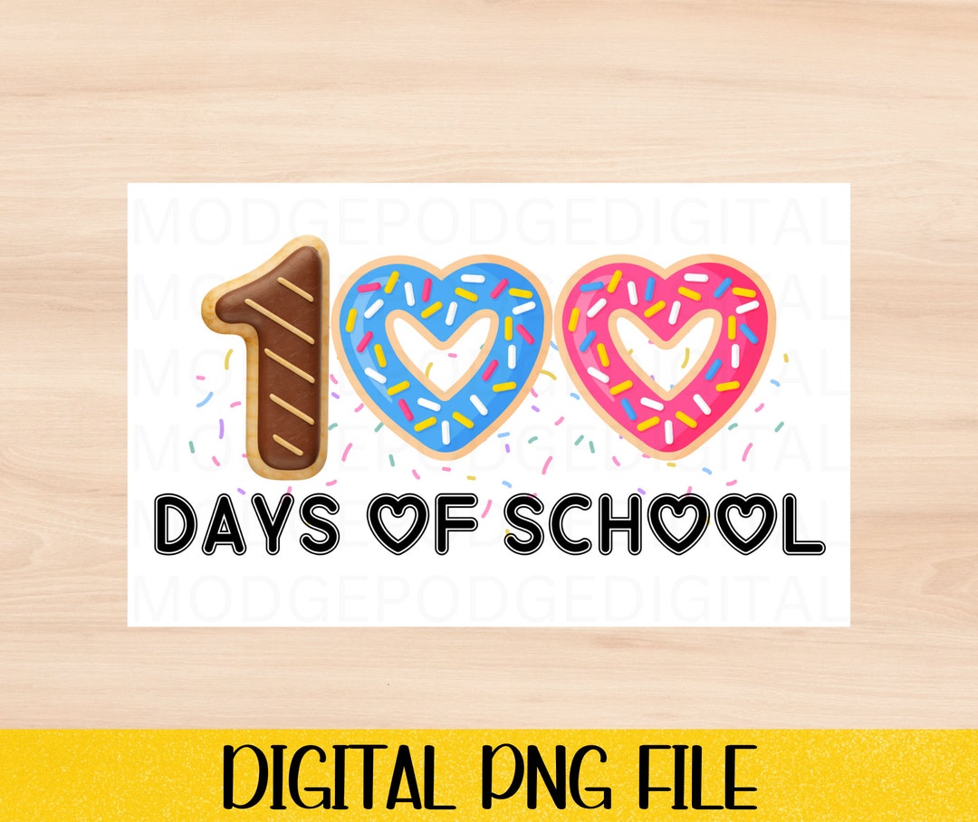 100 Days of School Png, 100 Days of School Donut Png, Donut Png, 100th ...