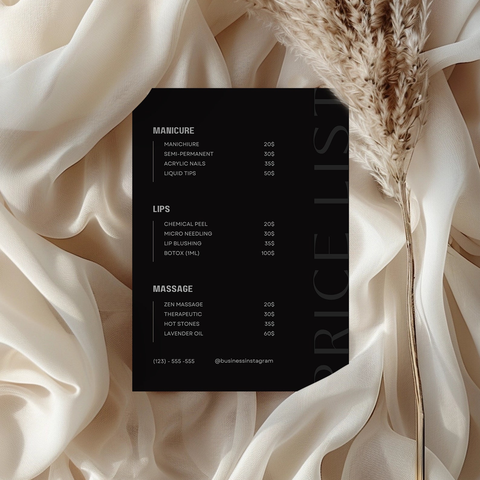 Price List Template Minimal Price List for Small Business Editable ...