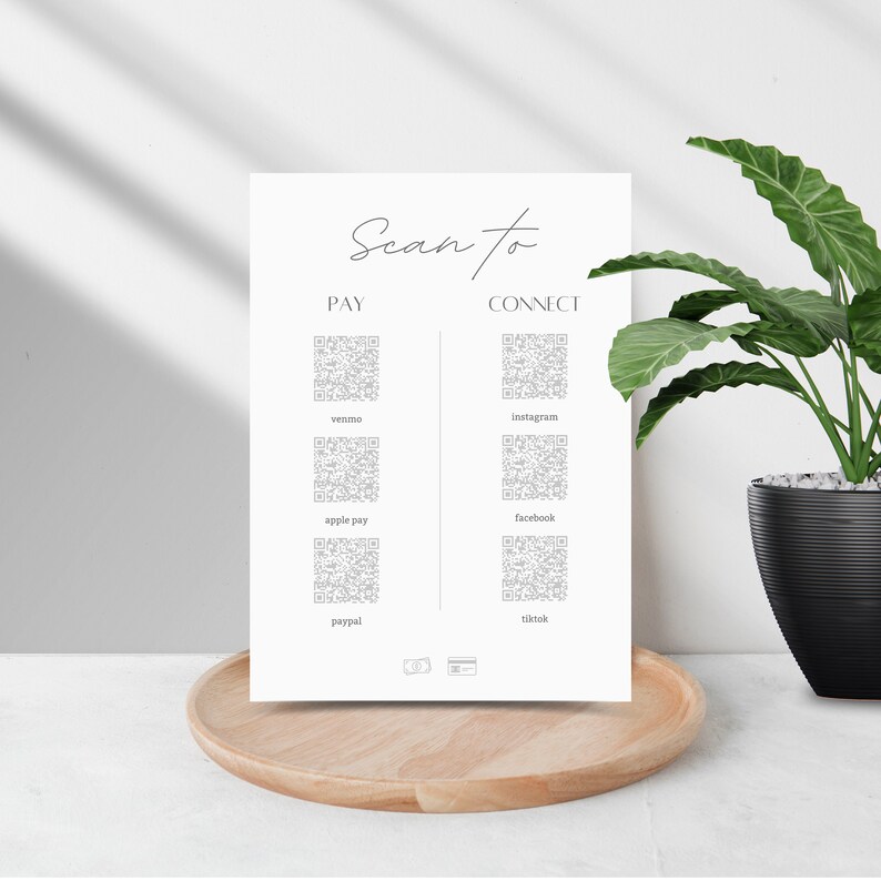 Qr Code Payment Sign for Small Business Minimal Scan to Pay Template ...