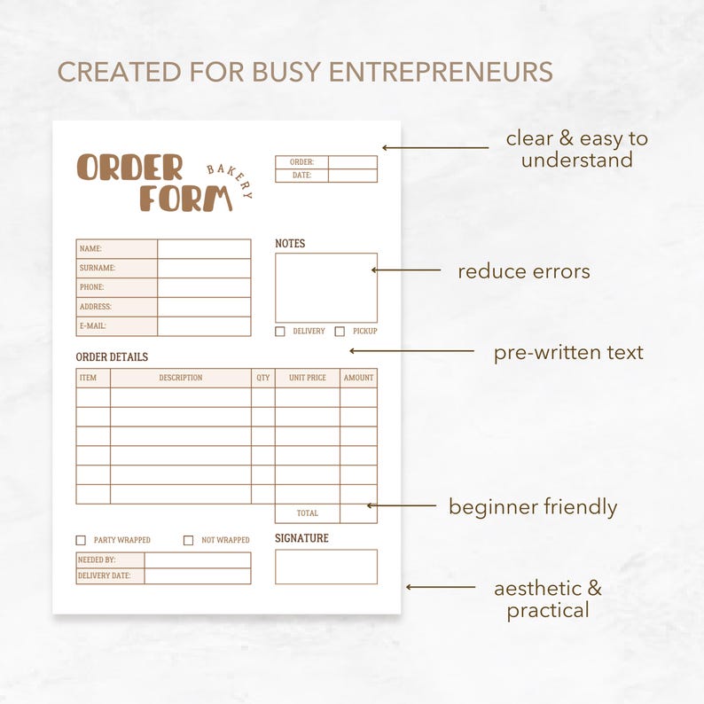 Editable Ordering Form Template for Small Businesses Custom Minimalist ...
