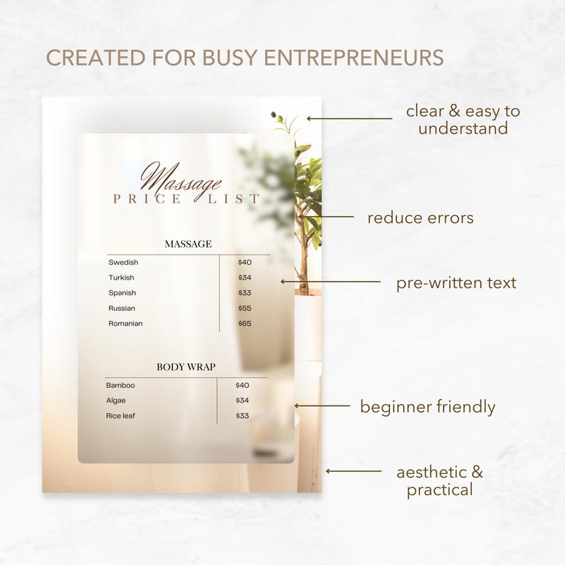 Price List Template Minimal Price List for Small Business Editable ...