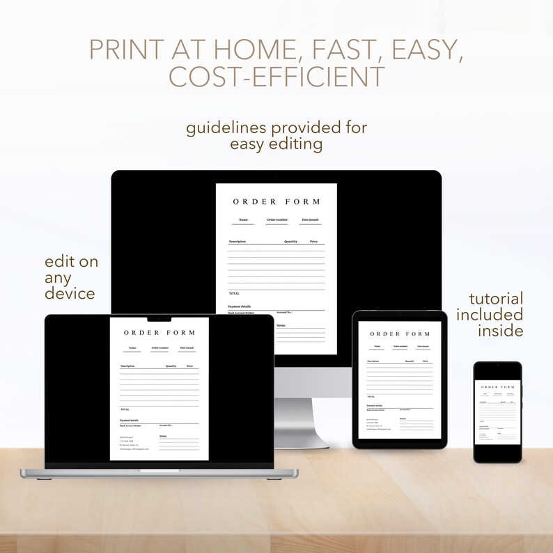 Editable Ordering Form Template for Small Businesses Custom Canva Order ...