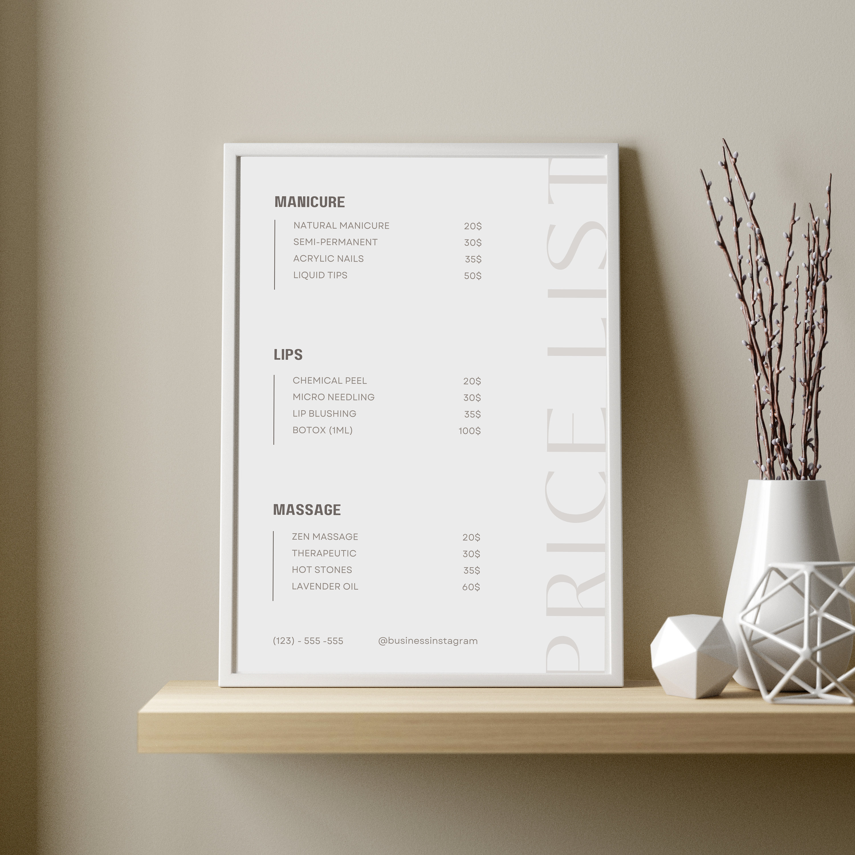 Price List Template Minimal Price List for Small Business Editable ...