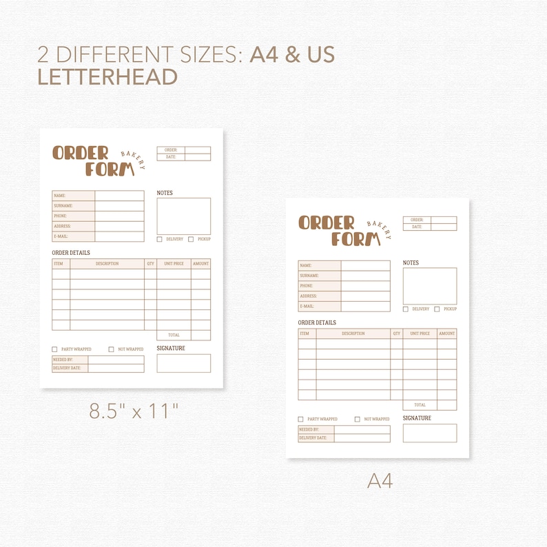 Editable Ordering Form Template for Small Businesses Custom Minimalist ...