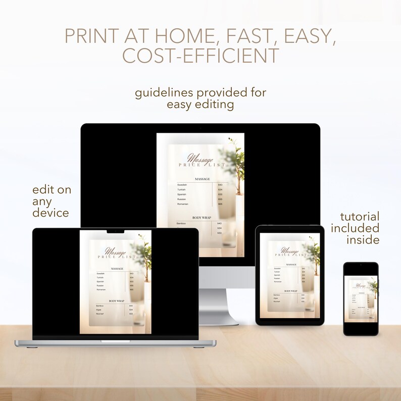 Price List Template Minimal Price List for Small Business Editable ...