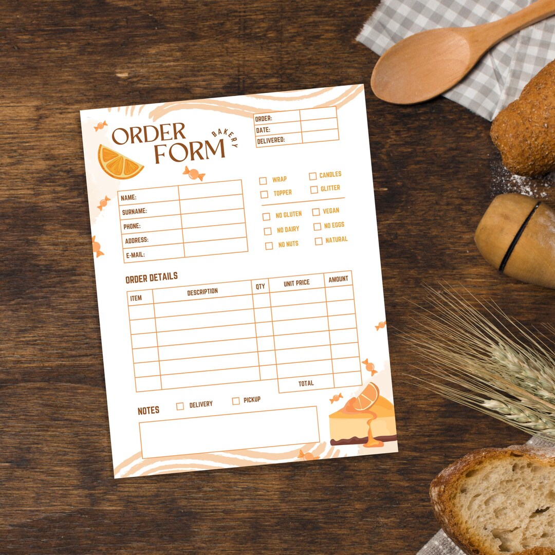 Editable Ordering Form Template for Small Businesses Custom Minimalist ...