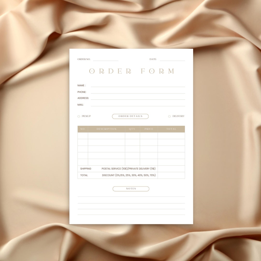 Editable Ordering Form Template for Small Businesses Custom Canva Order Form for Etsy Sellers ...