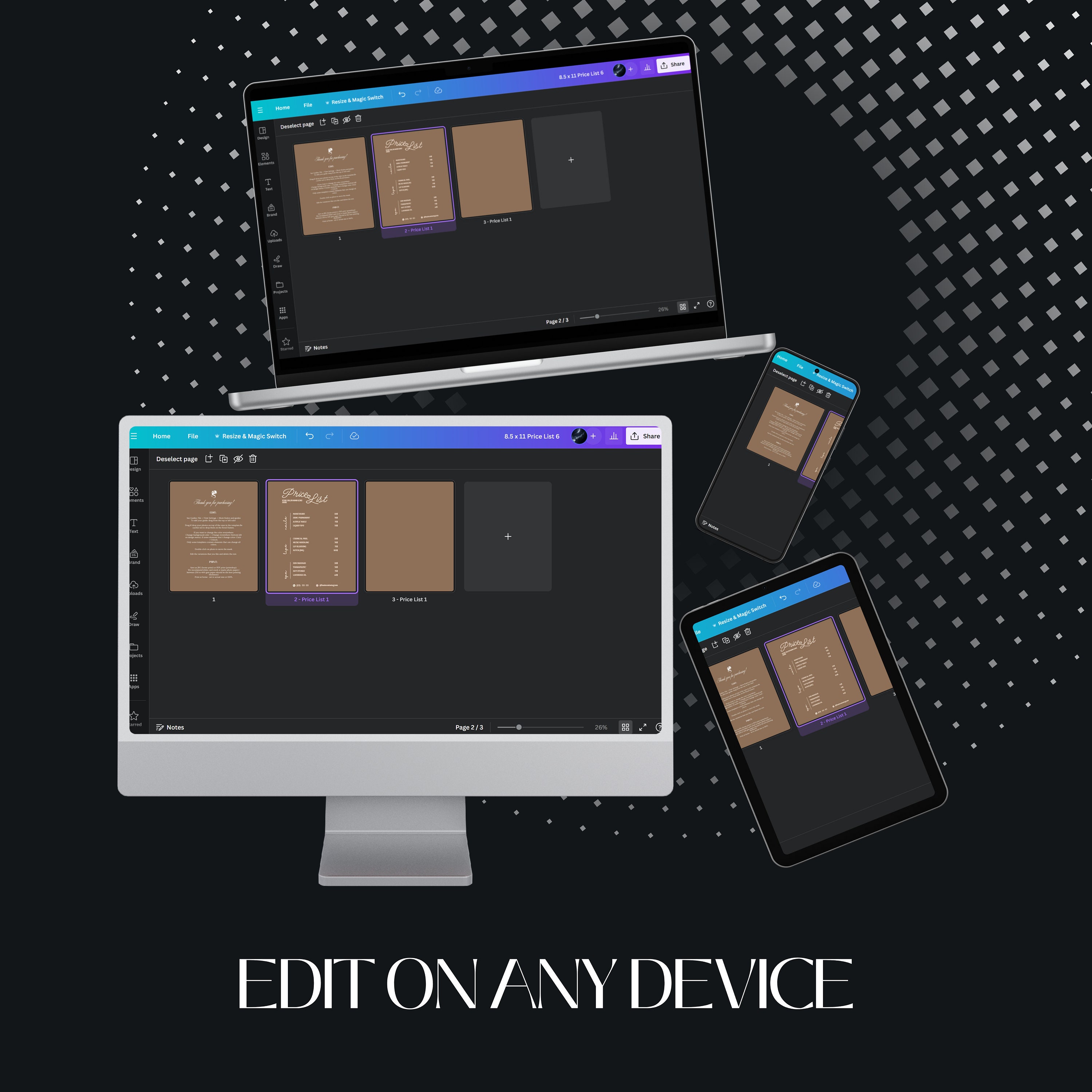 Price List Sign Editable Canva Template Price List for Small Business ...