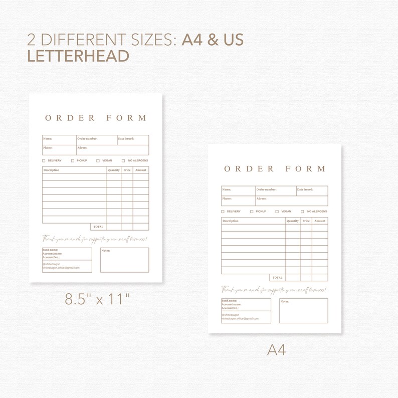 Editable Ordering Form Template for Small Businesses Custom Canva Order ...