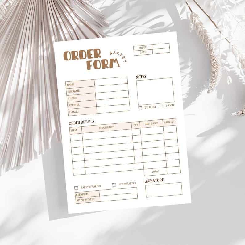 Editable Ordering Form Template for Small Businesses Custom Minimalist ...