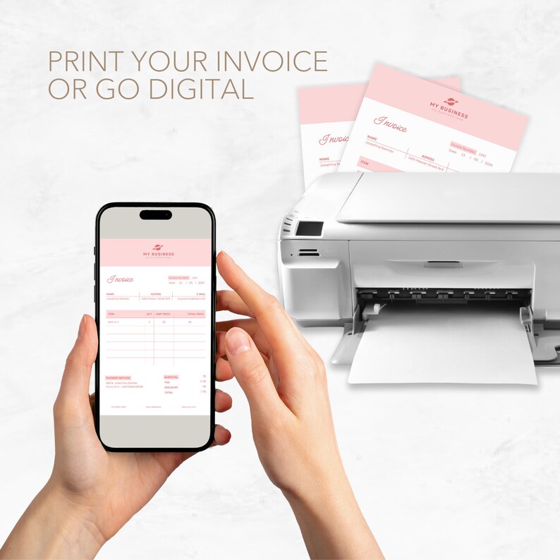 Invoice Template for Small Business Minimal Client Invoice Digital ...