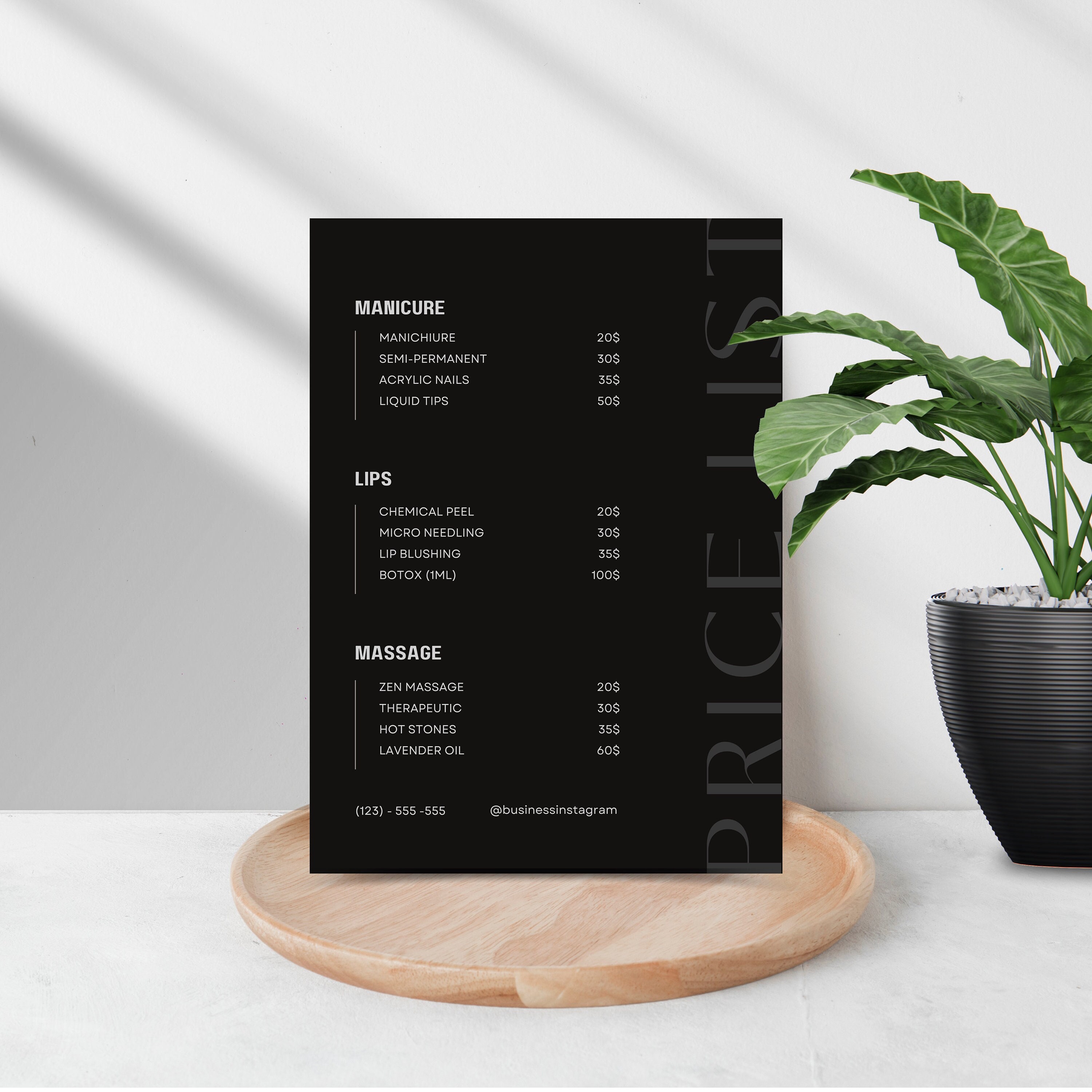 Price List Template Minimal Price List for Small Business Editable ...