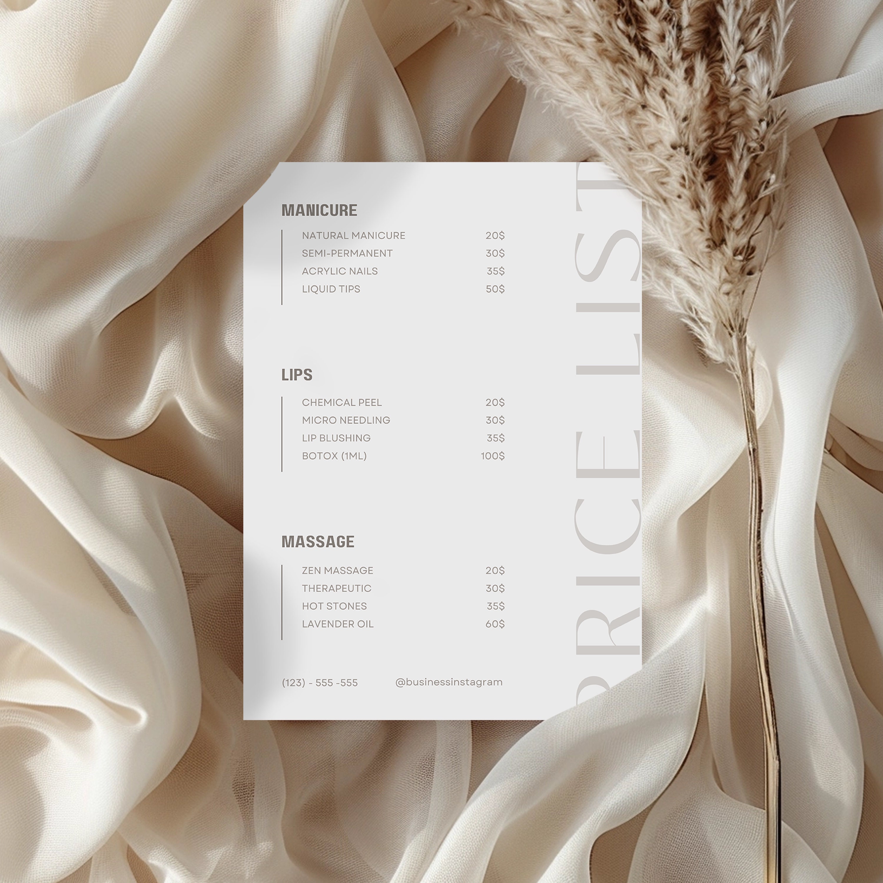 Price List Template Minimal Price List for Small Business Editable ...