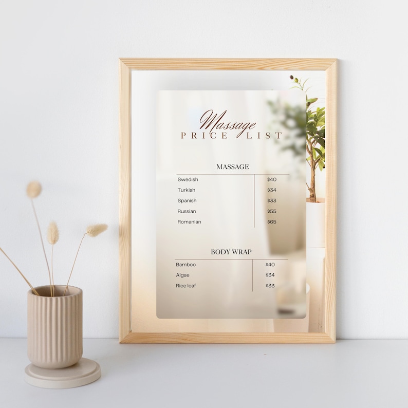 Price List Template Minimal Price List for Small Business Editable ...
