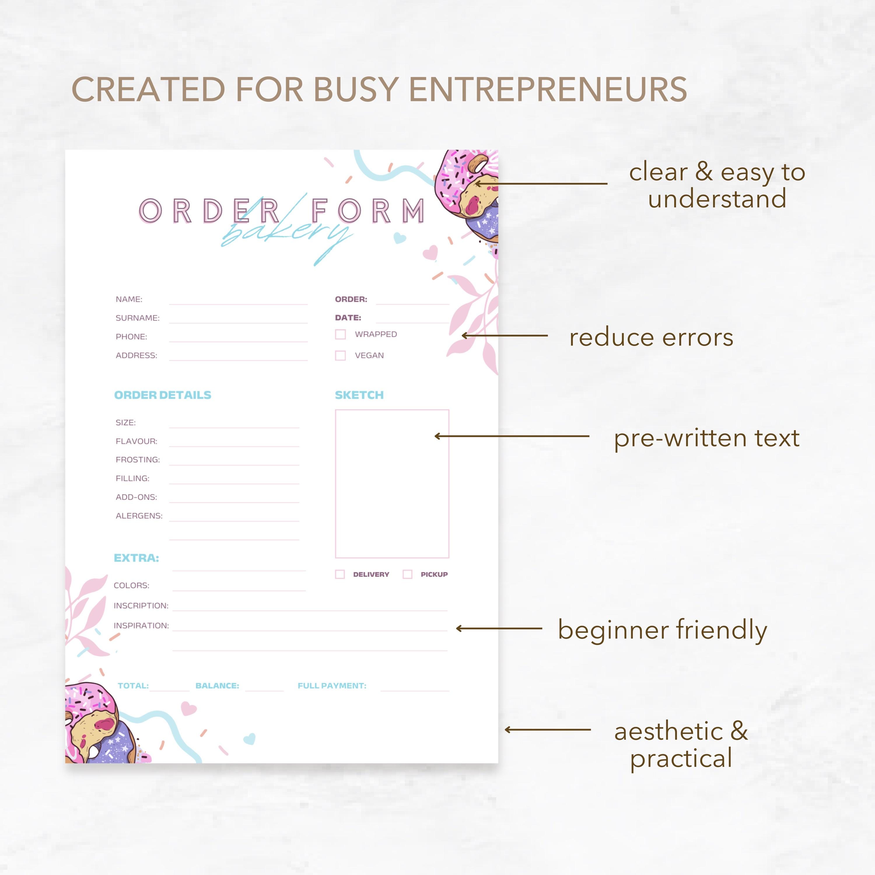 Editable Ordering Form Template for Small Businesses Custom Minimalist ...